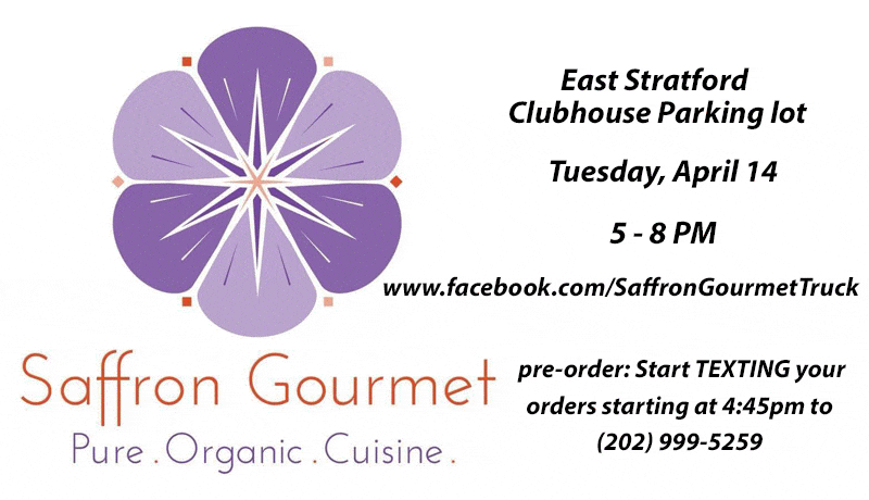 Grab & Go dinner by Saffron Gourmet Truck, Tuesday, April 14th, 5-8 PM ...